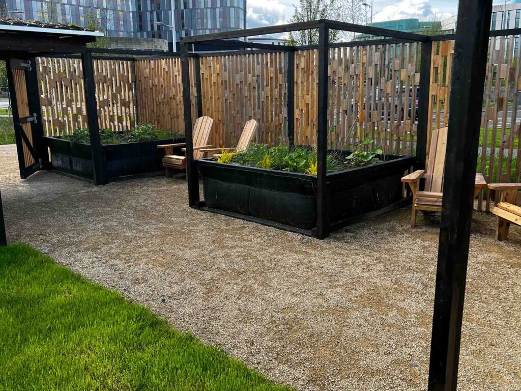 Gro Garden outdoor hospital wellbeing space | Glasgow Wood